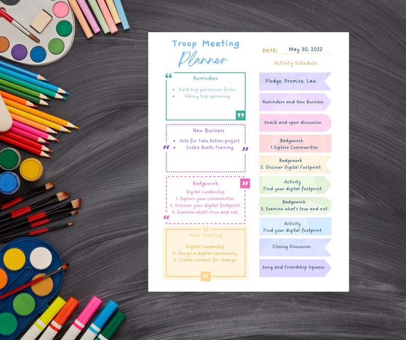 Troop Meeting Planner - Etsy