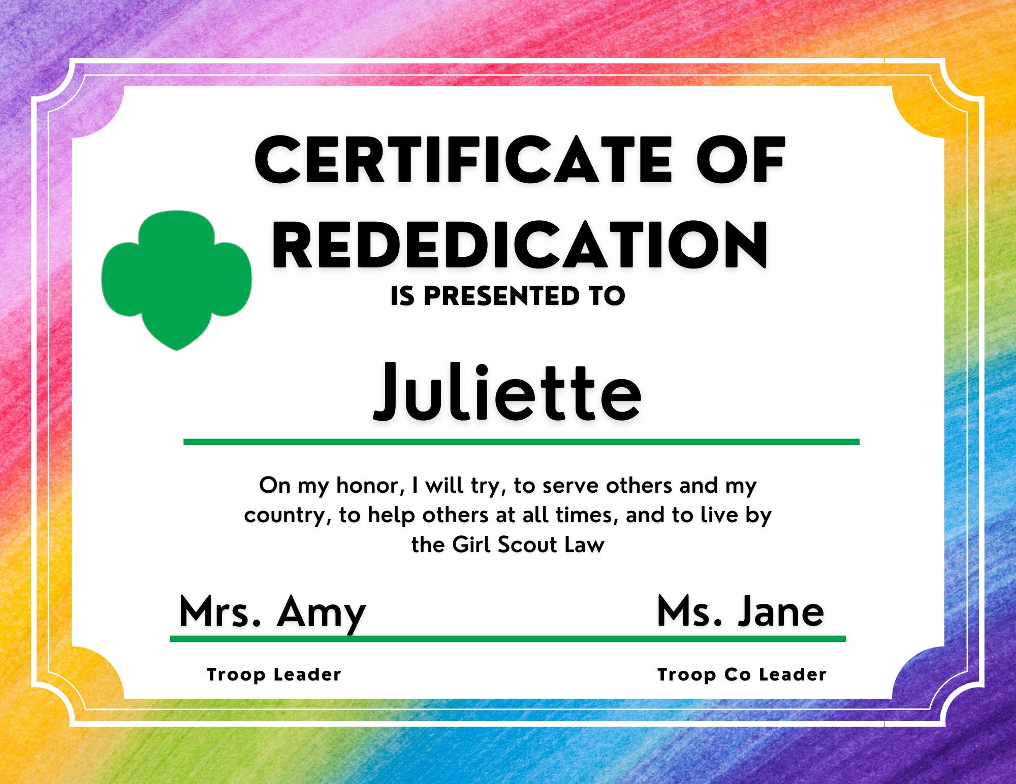 Certificate of Rededication/investiture - Etsy
