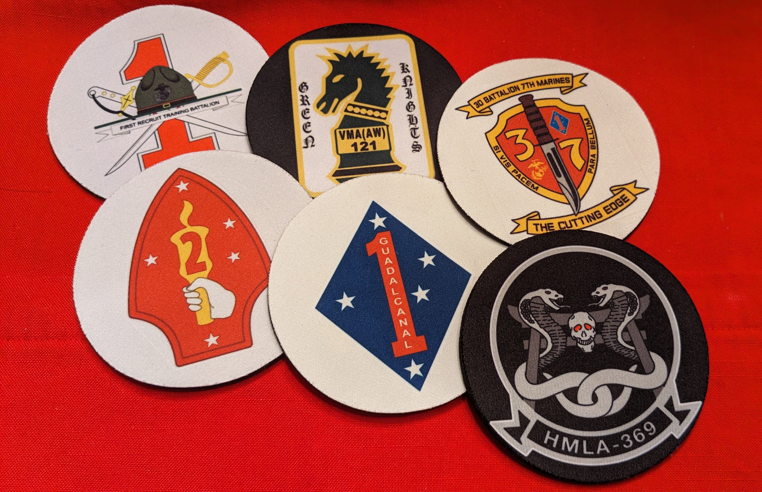 Personalized USMC Unit Coaster Set, Marine Corps Veteran Gift, Neoprene ...