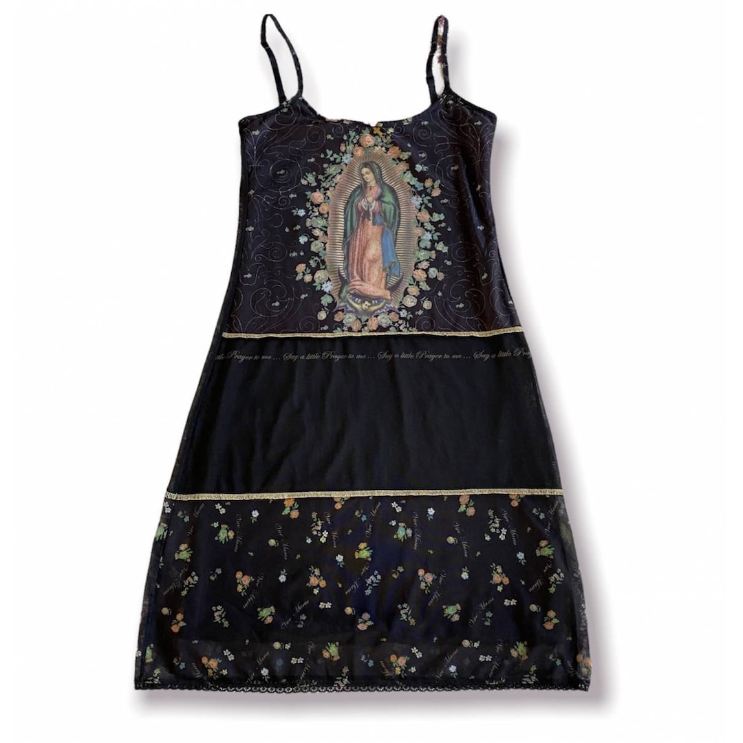 Vive Maria Mesh Dress With Holy Print Virgin Mary Catholic Coquette - Etsy