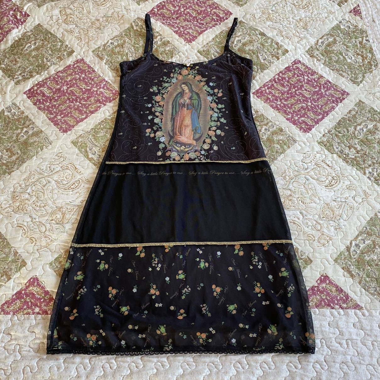 Vive Maria Mesh Dress With Holy Print Virgin Mary Catholic Coquette - Etsy
