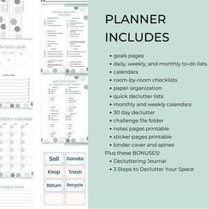 Ultimate Decluttering Planner INSTANT DOWNLOAD Printable Binder Tablet Green Blue Hexagons 53 ...