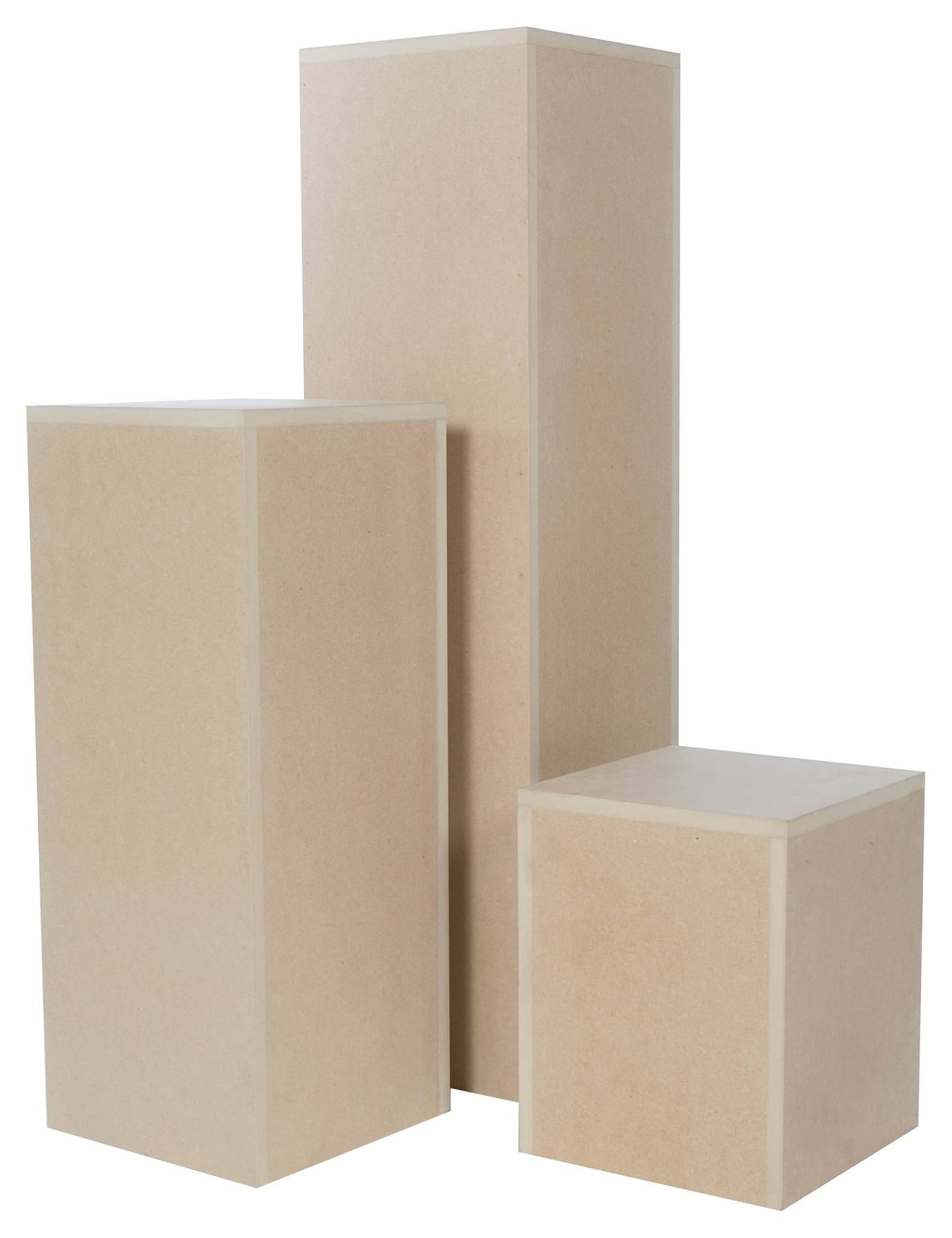 Mdf 300mm Plinth Group With 3 Plinths 300x300mm by 375 / 750 / 1125mm ...