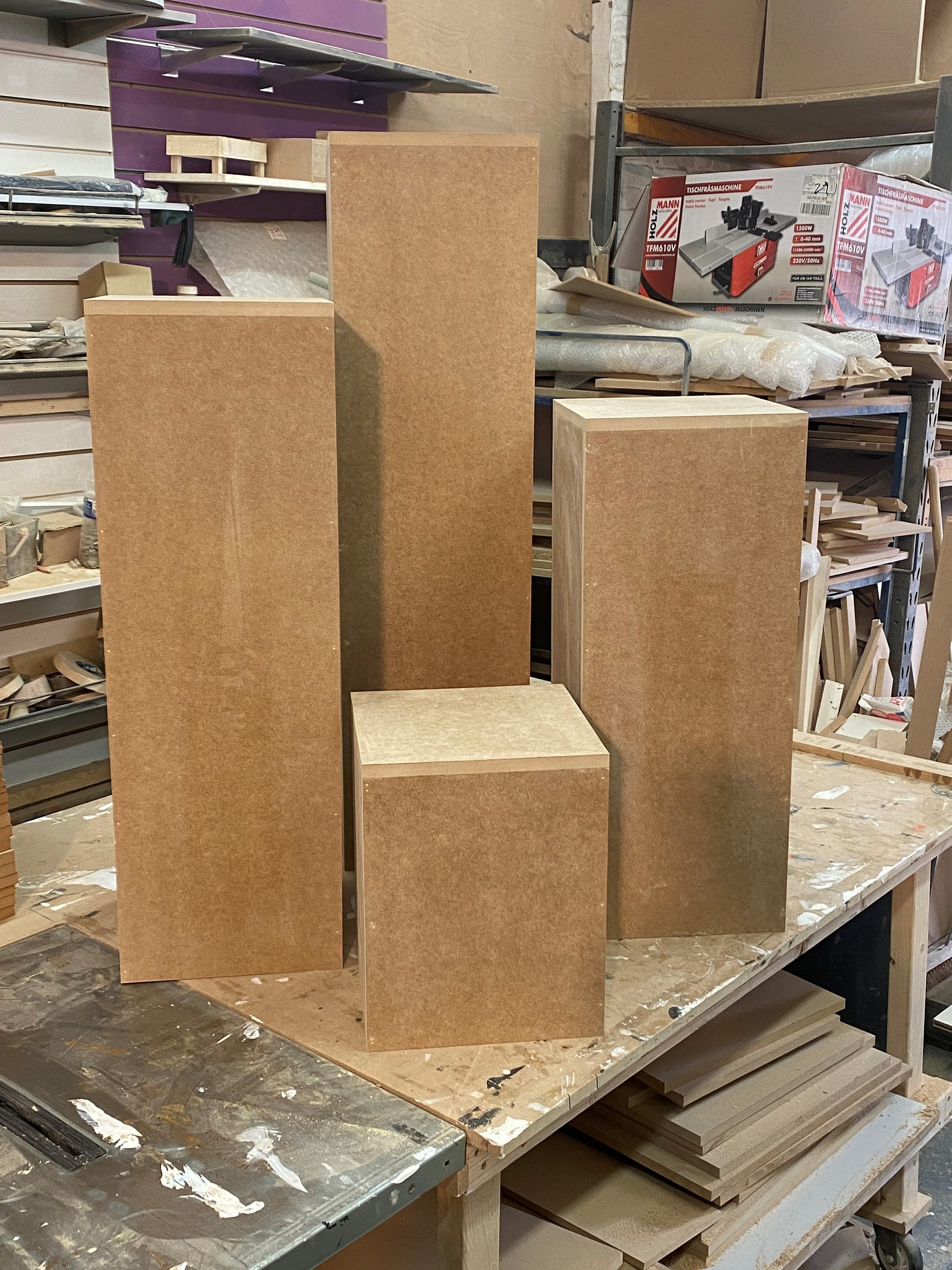 Mdf 300mm Plinth Group With 3 Plinths 300x300mm by 375 / 750 / 1125mm ...