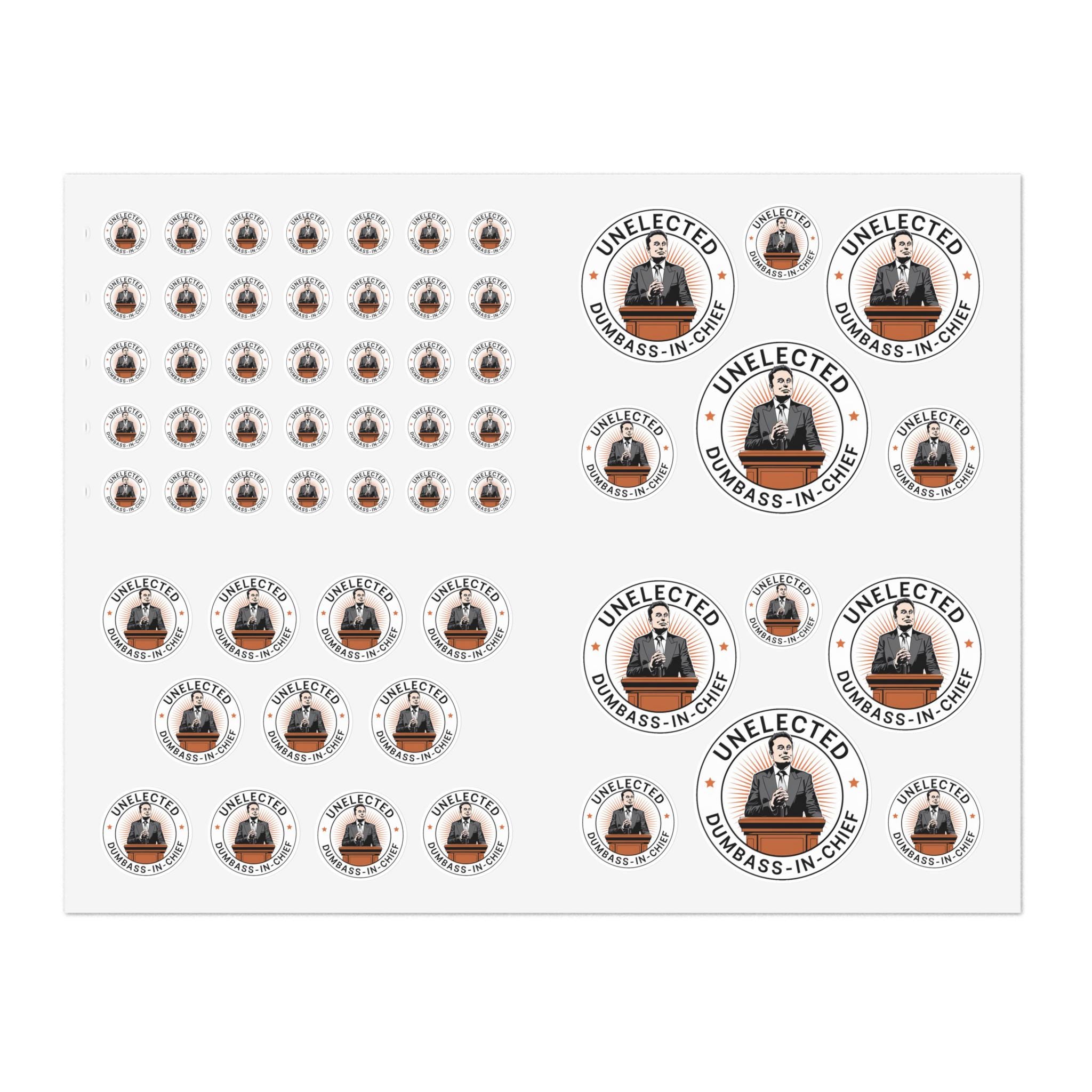 Funny Elon Musk Sticker Sheets, Gag Gift Political Humor Laptop Decals ...
