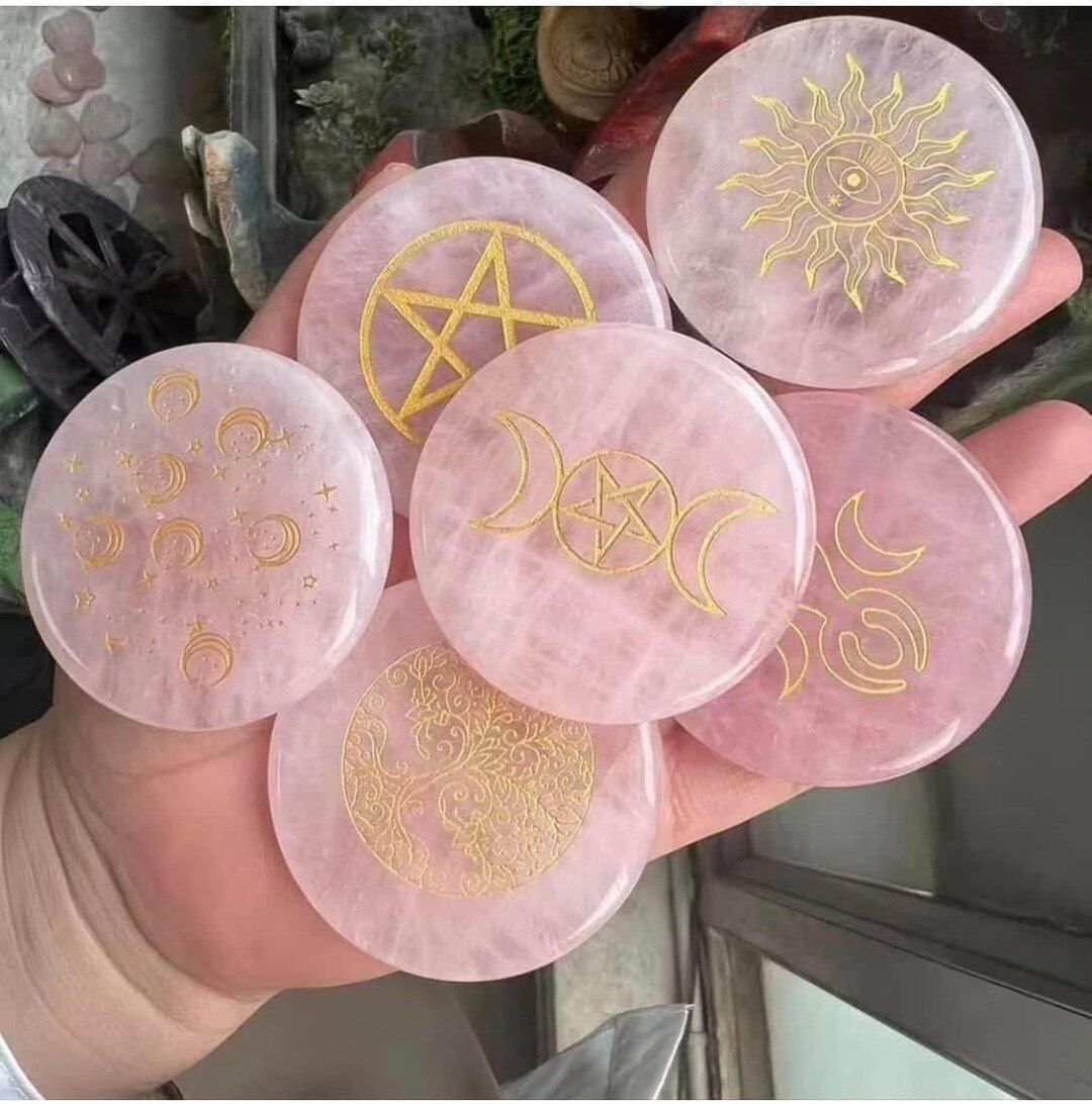 Rose Quartz Discs - Etsy