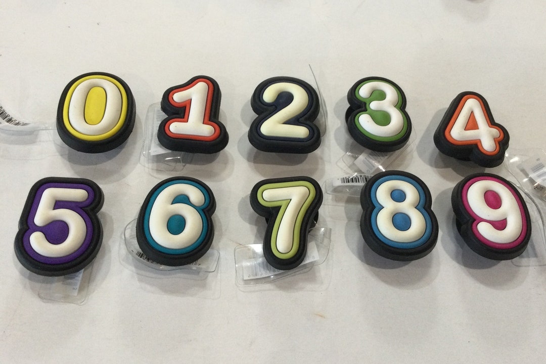 Numbers 1 - 9 - Jibbitz - Authentic Shoe Charm - RARE - for Croc Shoe ...