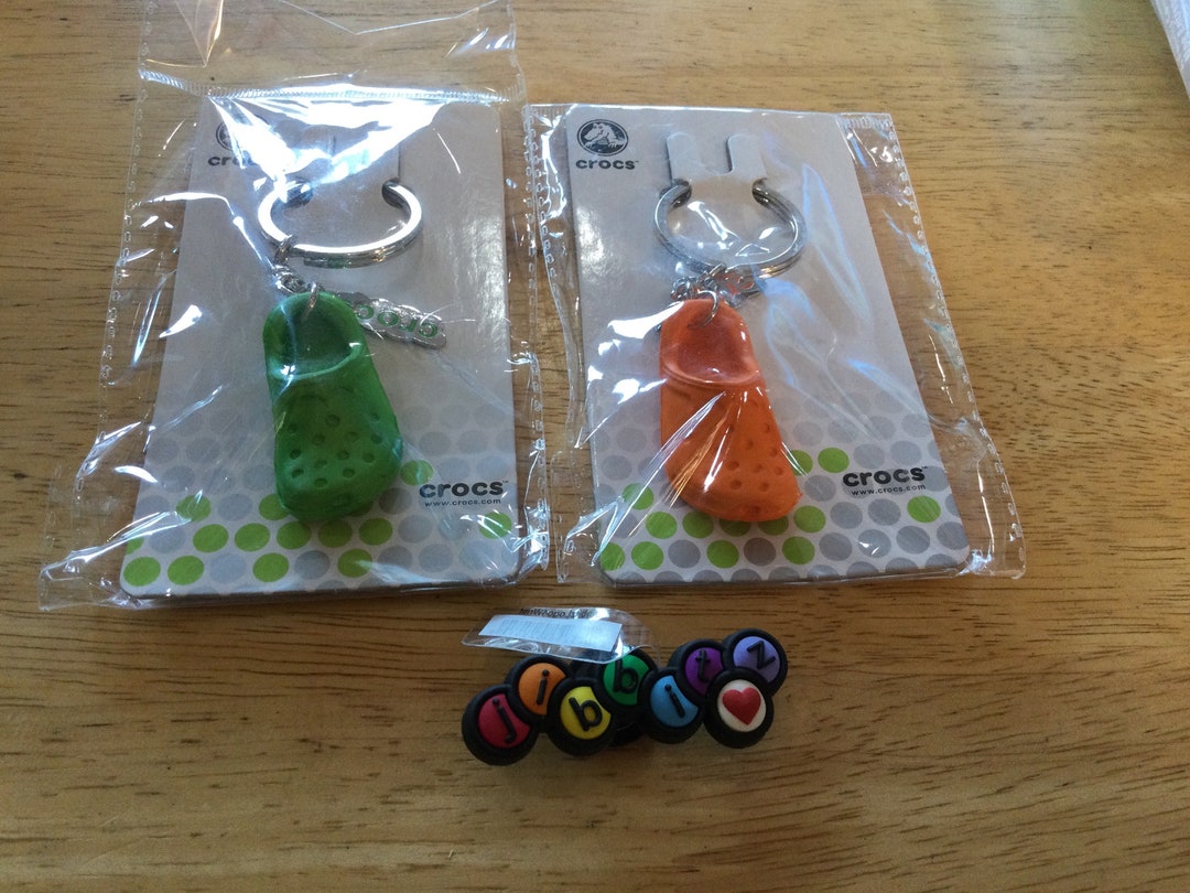 Jibbitz Logo Fits Croc Holes. Orange or Green Keychain. Authentic - Etsy