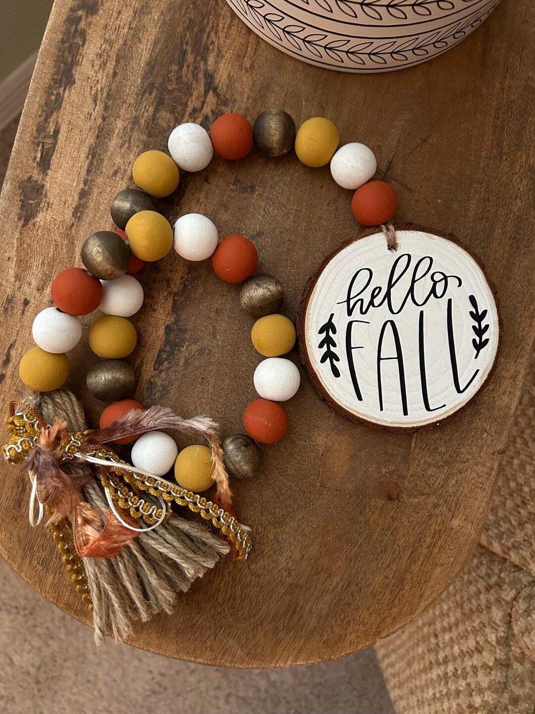 Fall Wood Bead Garlands; Hello Fall Decor - Etsy