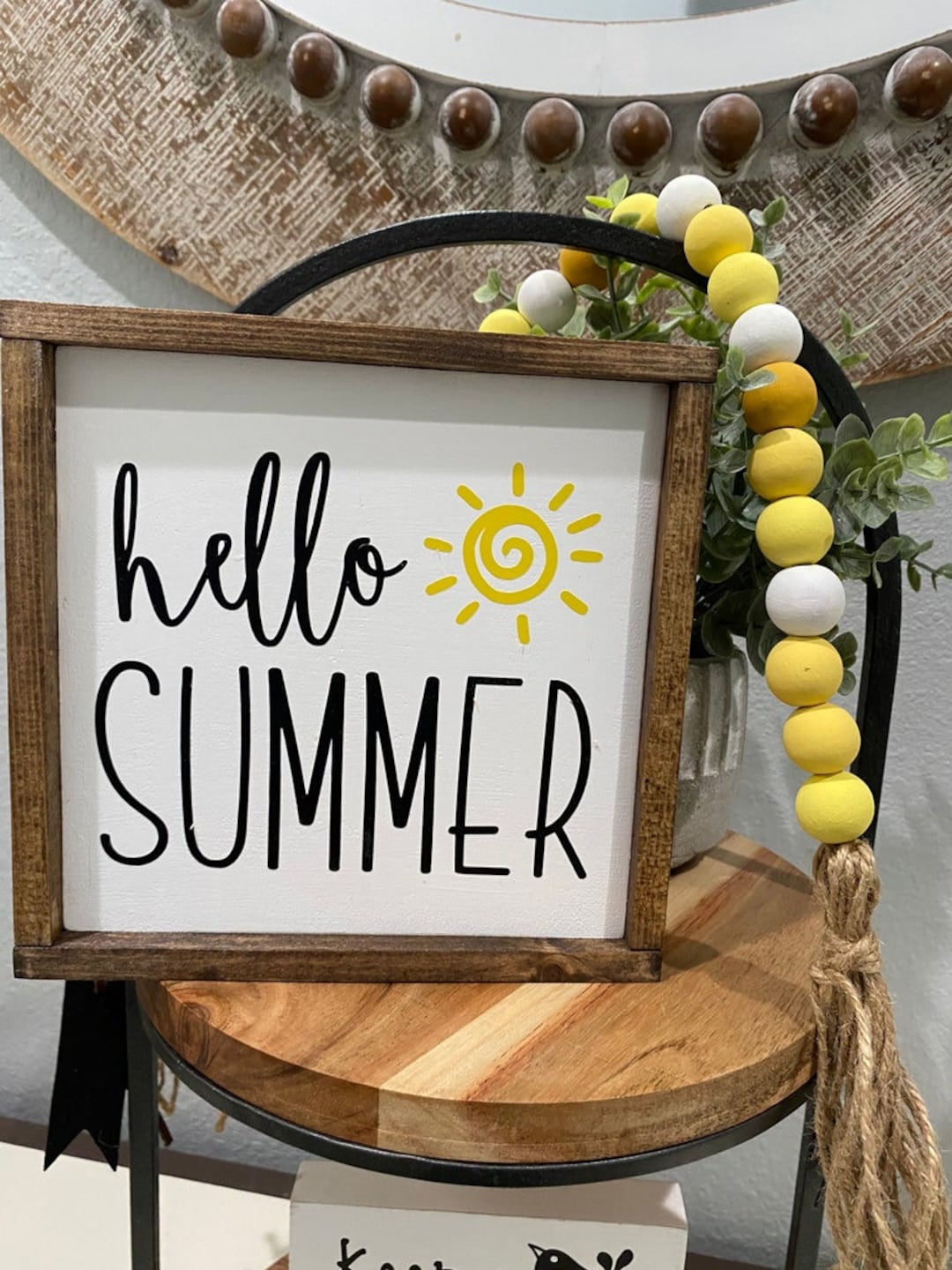 Hello Summer Frame; Hello Summer Sign; Summer Wood Decor; Summer Tiered ...