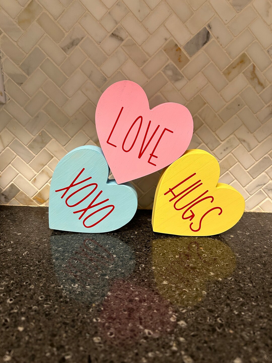 Wood Conversation Hearts Valentines Day Candy Hearts Valentines Day ...