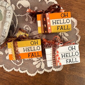 Fall Wood Book Stack Oh Hello Fall - Etsy