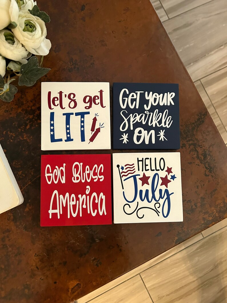 4th of July Wood Signs Freestanding Wood Signs July 4th - Etsy