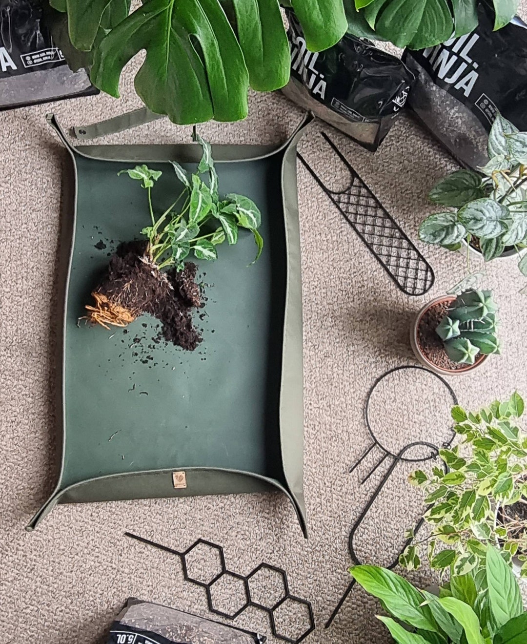 Repotting Mat | Potting Tarp | Handmade | Waterproof | Plant ...