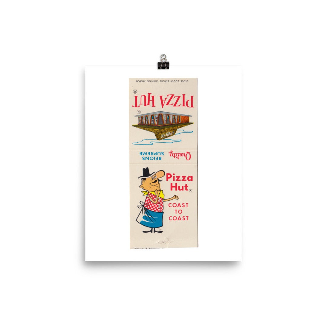 Pizza Hut Vintage Matchbook Art Print - Etsy
