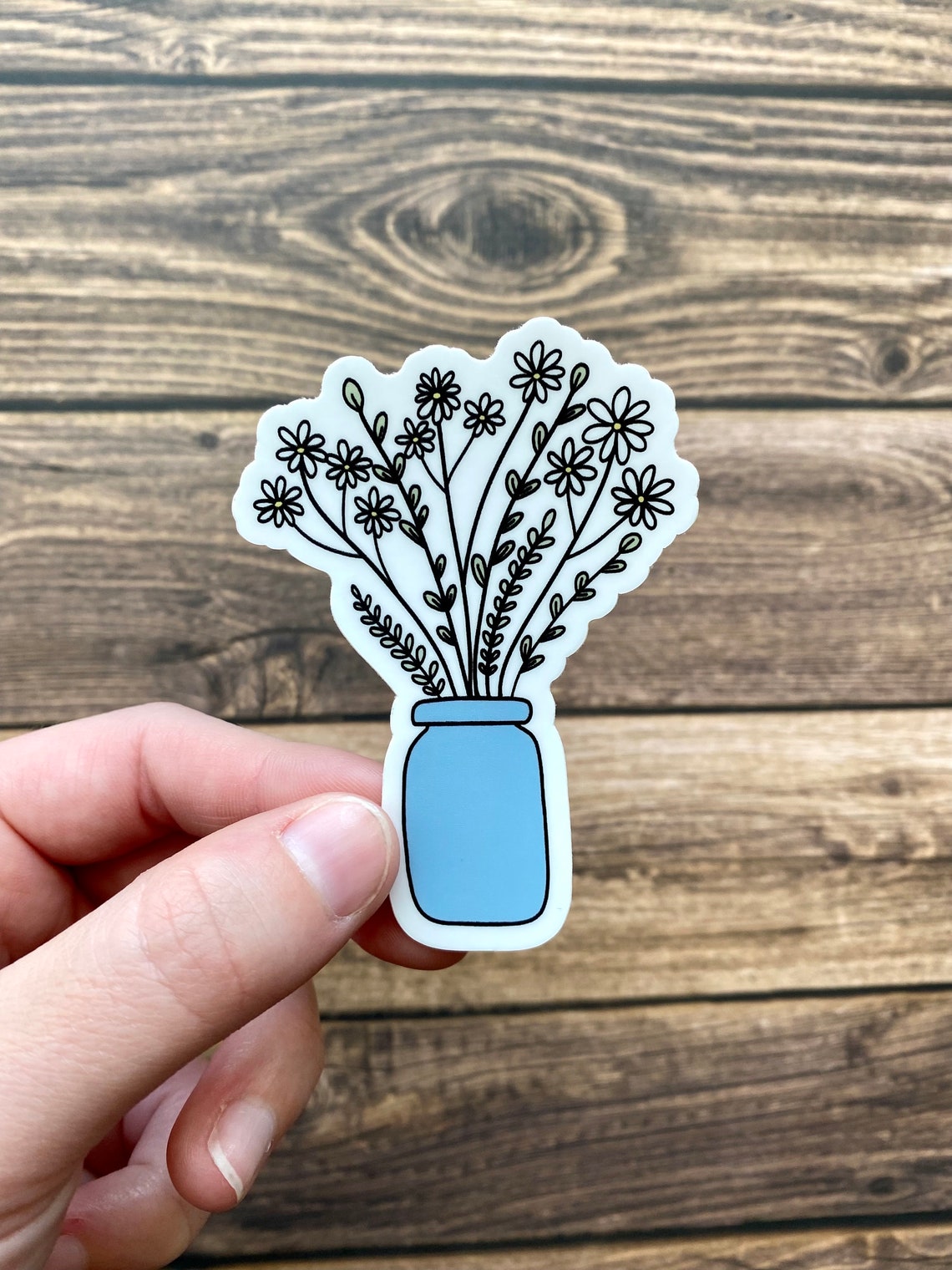 Vase of Flowers Sticker- Floral Vase Stickers- Jar of Flowers Sticker ...