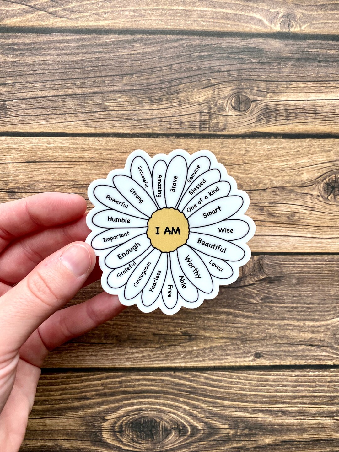 Affirmations Sticker i Am Sticker Daisy Sticker-die Cut Daisy Sticker ...
