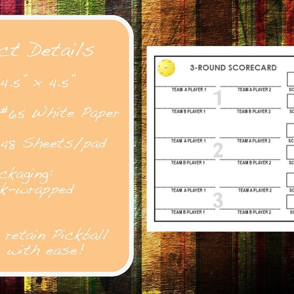 Pickleball Scorecard - Etsy