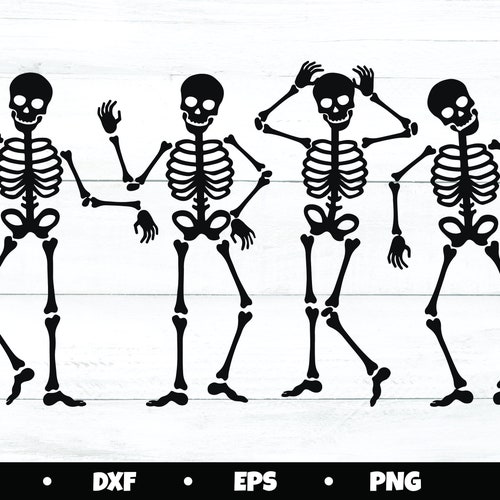 Halloween SVG Dancing Skeleton SVG PNG Dancing Skeletons - Etsy