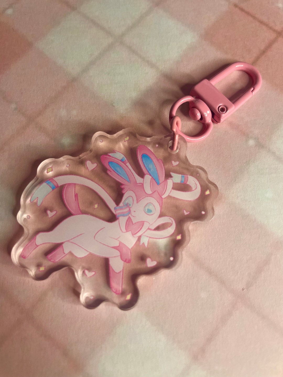 Cute Trans Sylveon Acrylic Keychain - Etsy