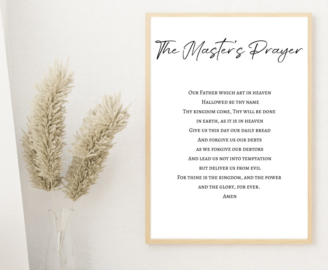 The Master's Prayer Wall Art, Printable Wall Art, Matthew 6 Printable ...