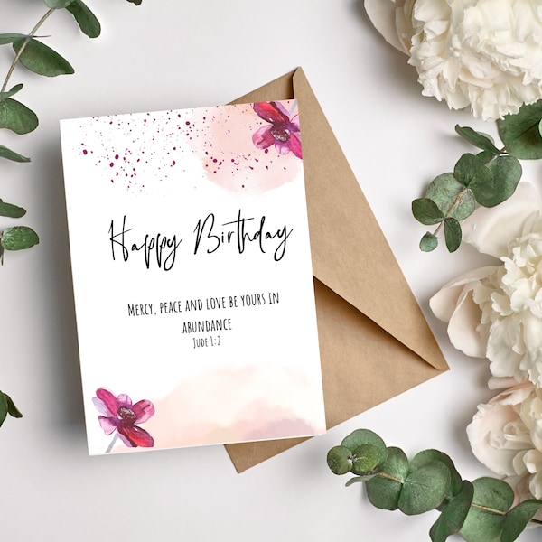 Birthday Card Purple - Etsy