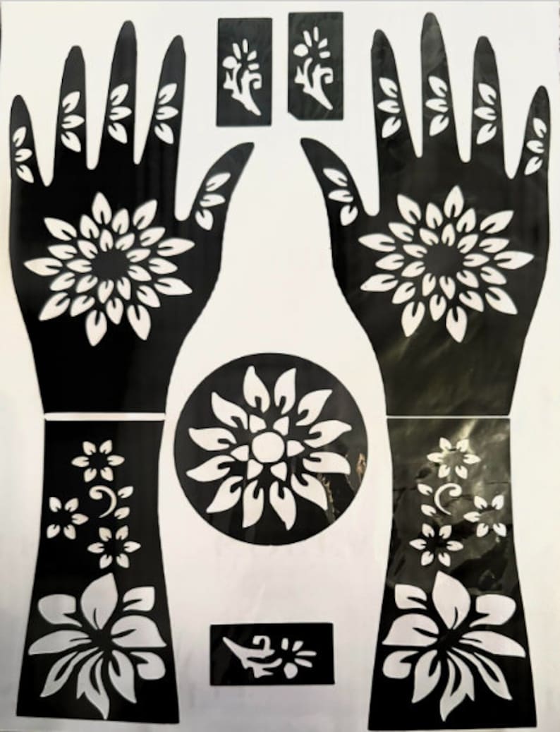 Reusable Henna Stencils for Hands | DIY Tattoo Stencils | Easy to Use ...