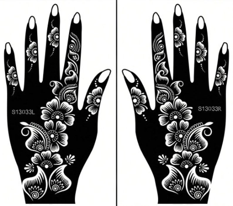 Reusable Henna Stencils for Hands | DIY Tattoo Stencils | Easy to Use ...