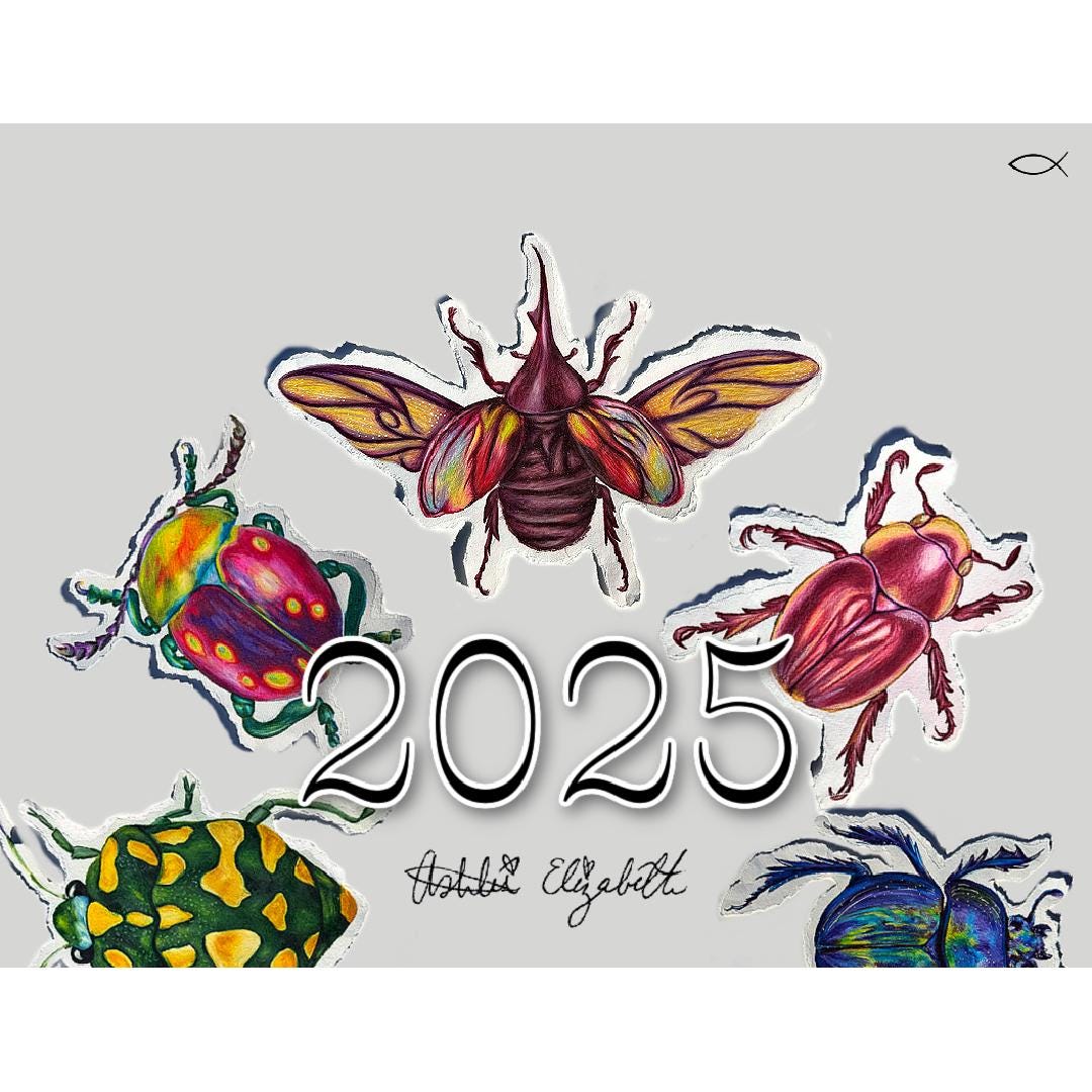 2025 Wall Calendar Insect Calendar Beetle Calendar Entomology Scripture ...