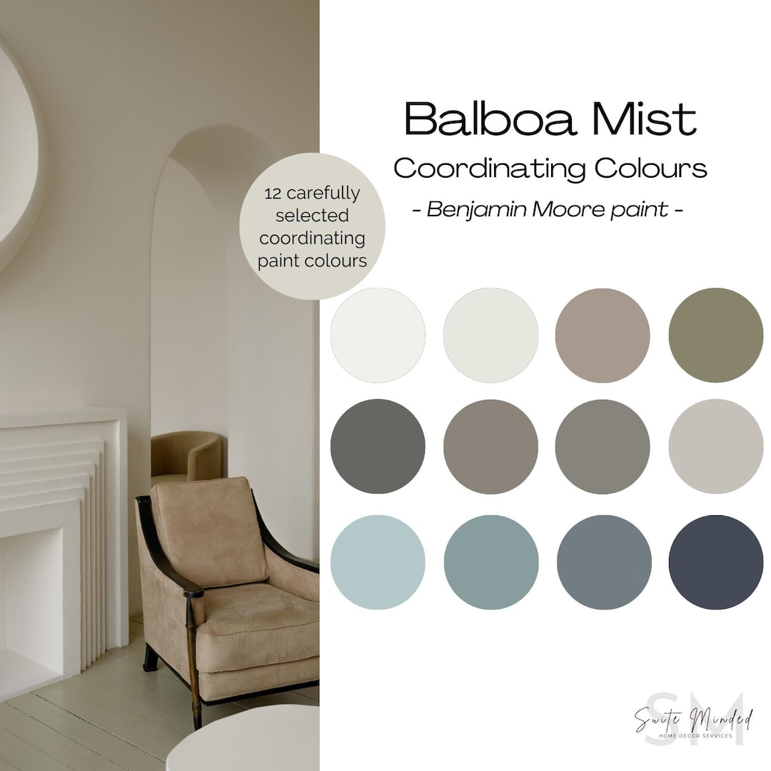 Balboa Mist Koordinierende Farben ganzes Haus Farbpalette malen ...