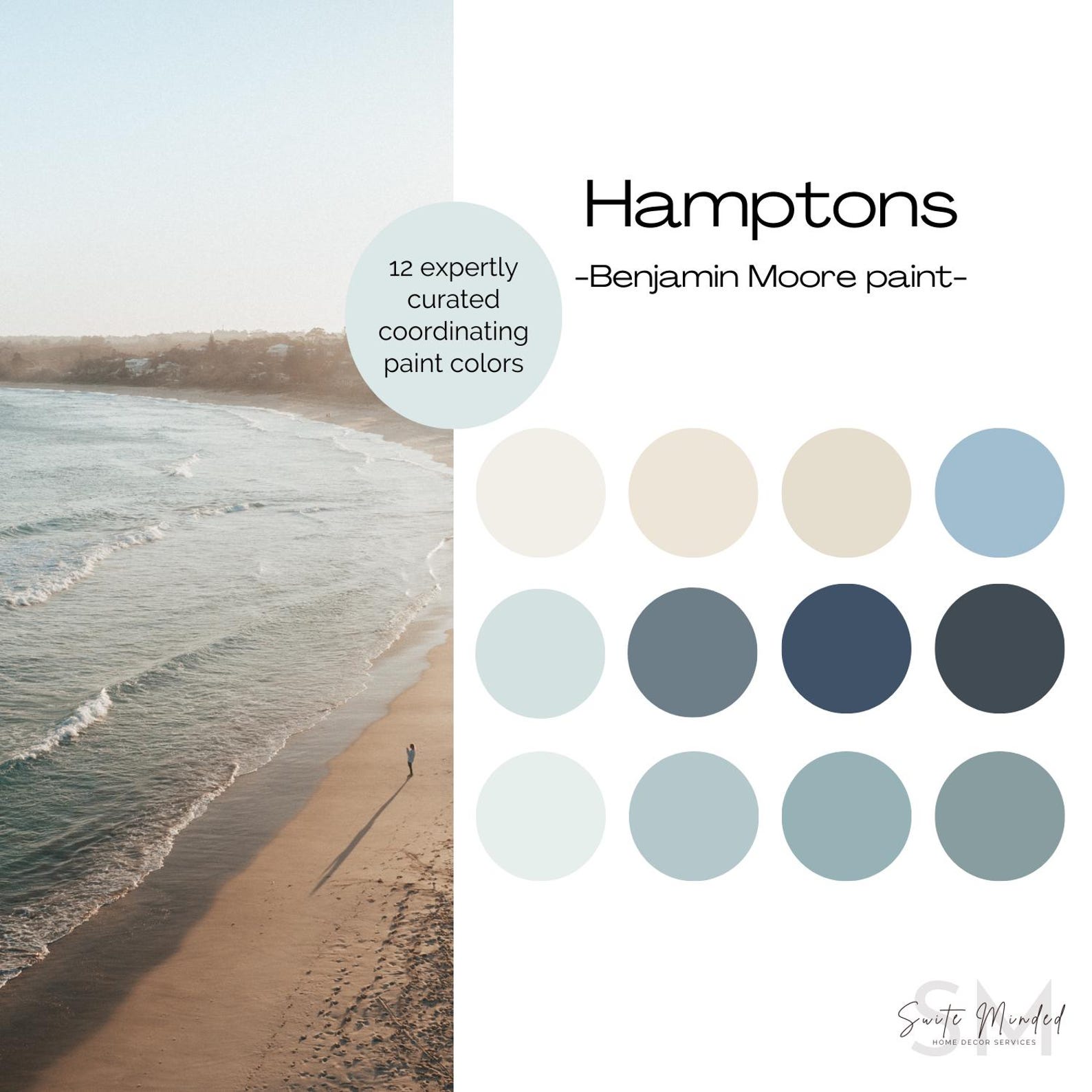 Hamptons Color Palette Benjamin Moore Whole House Paint Palette Blue ...