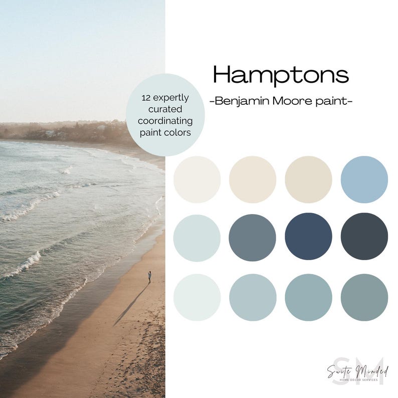 Hamptons Color Palette Benjamin Moore Whole House Paint Palette Blue ...