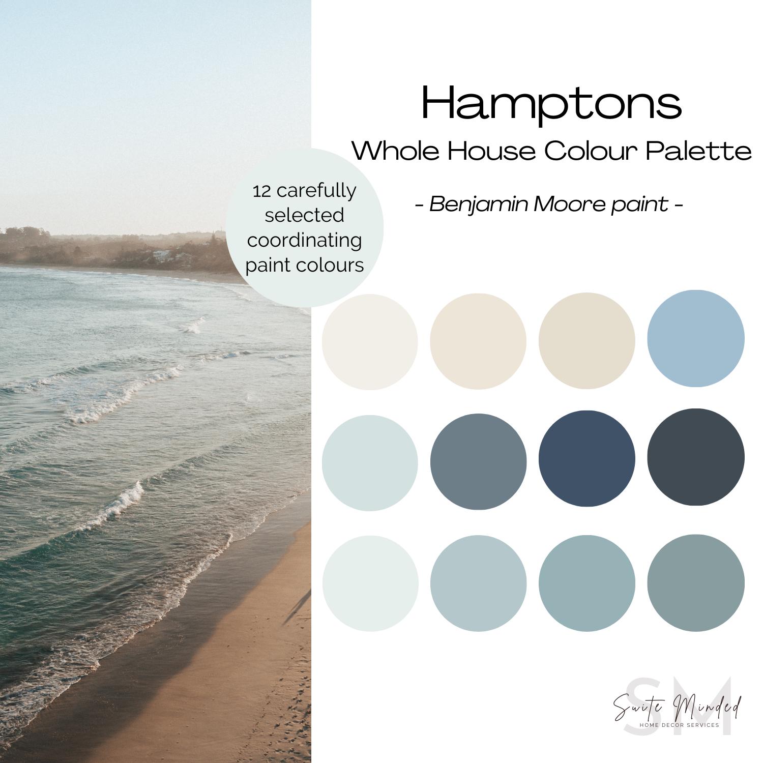 Hamptons Color Palette Benjamin Moore Whole House Paint Palette Blue ...