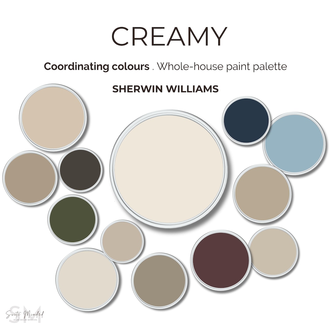 Creamy SW 7012 Sherwin-williams Paint Color Palette | Whole House ...