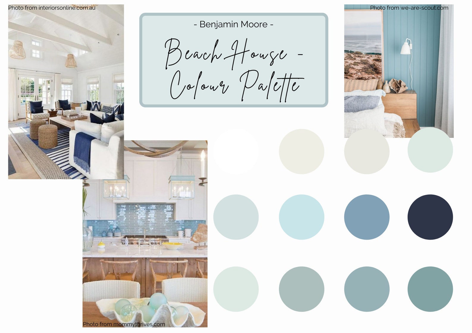 Beach House Palette Benjamin Moore Paint Coastal Color - Etsy