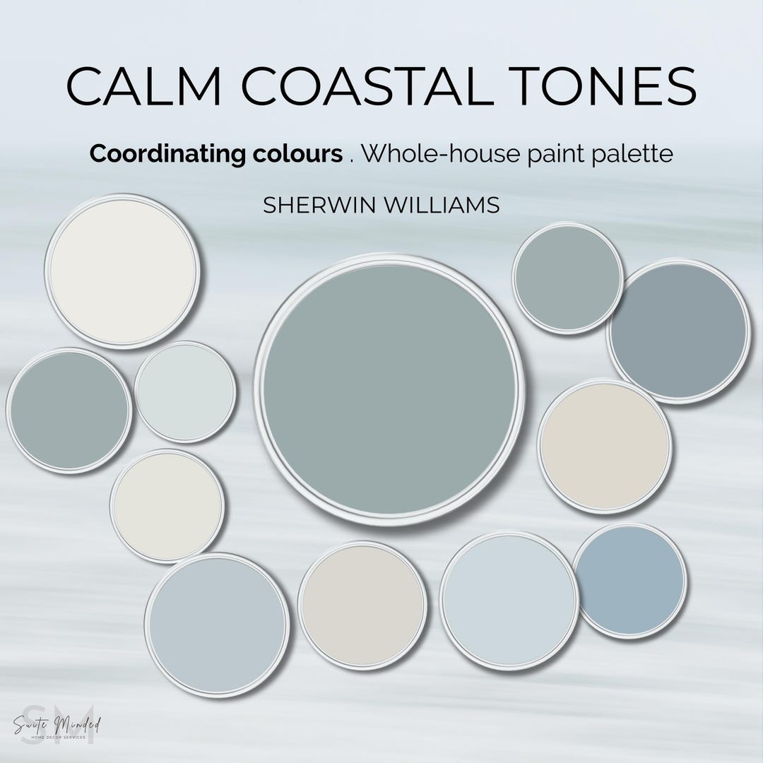 Calm Coastal Tones Sherwin Williams Blue Paint Colors Coastal Home ...