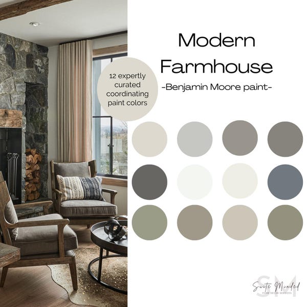 Farmhouse Paint Color Palette - Etsy