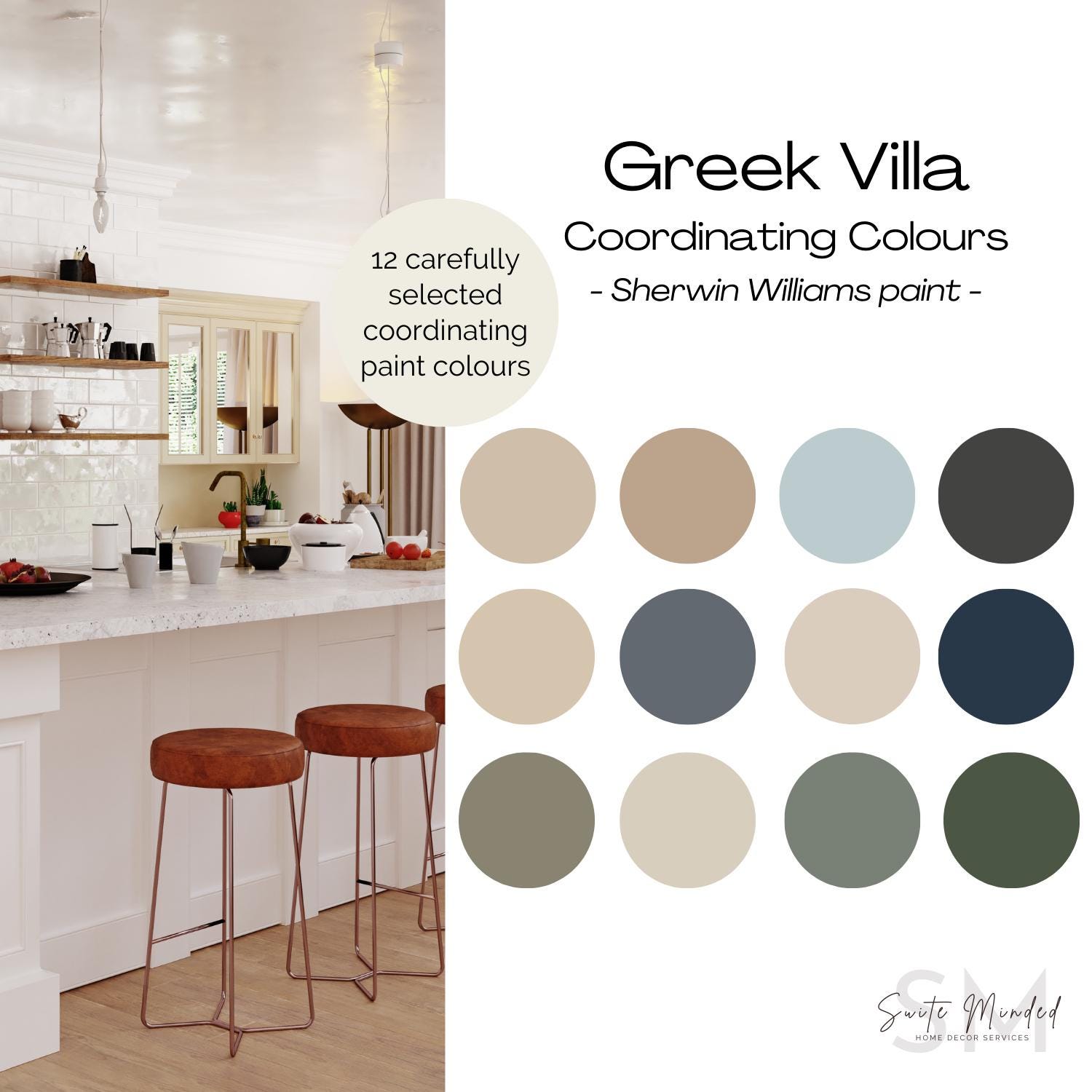 Greek Villa Coordinating Colours Whole House Colour Palette Sherwin ...