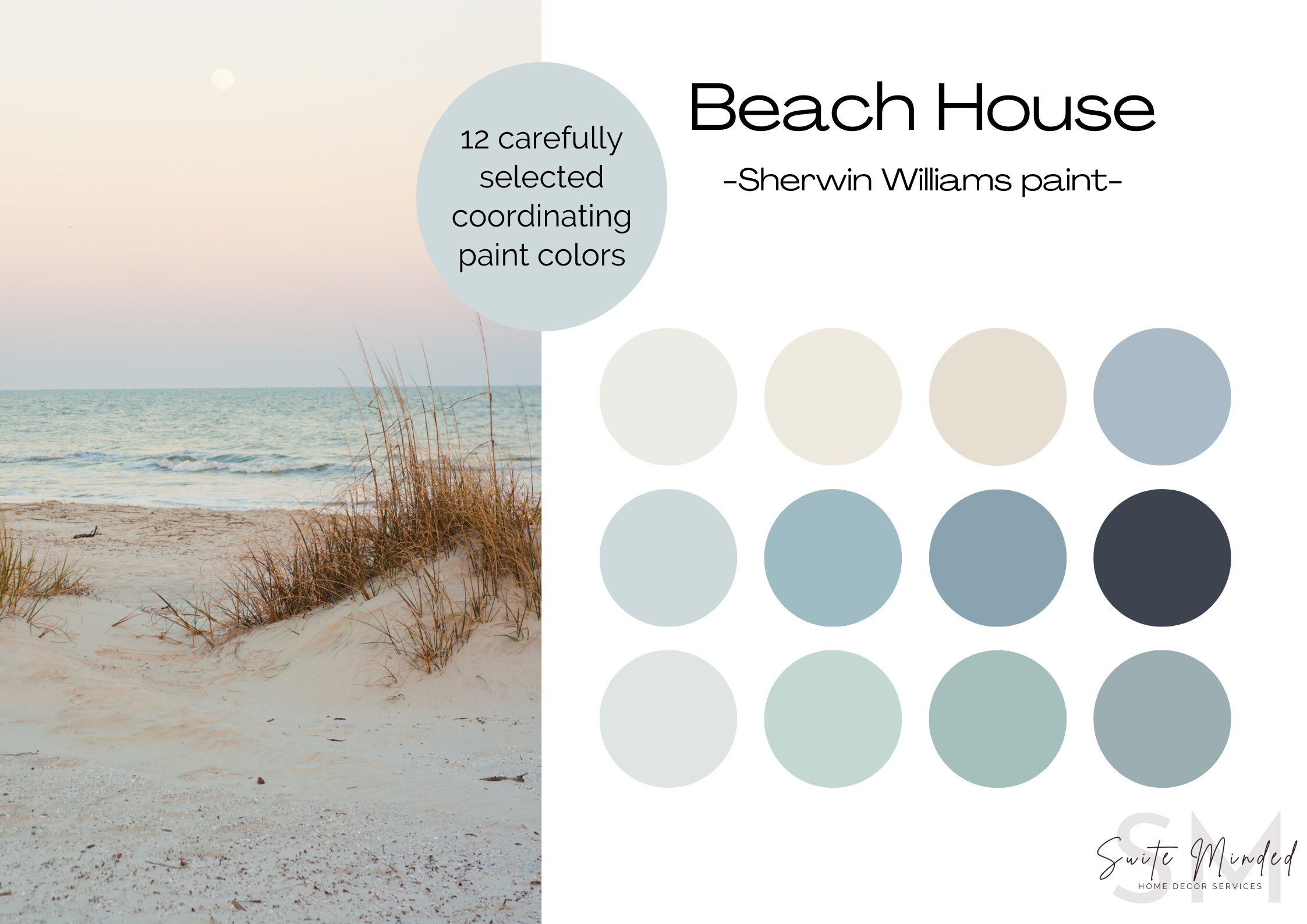 Beach House Color Palette Sherwin Williams Paint Whole - Etsy