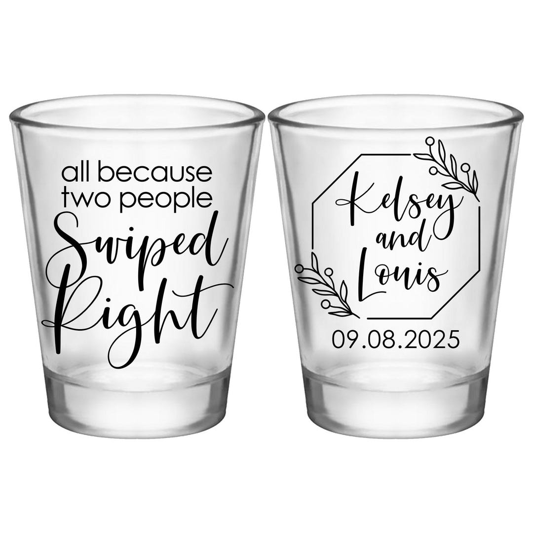 Wedding Shot Glasses Tinder Wedding Favors In Bulk Wedding Party T 175 Oz Bridal Shower T
