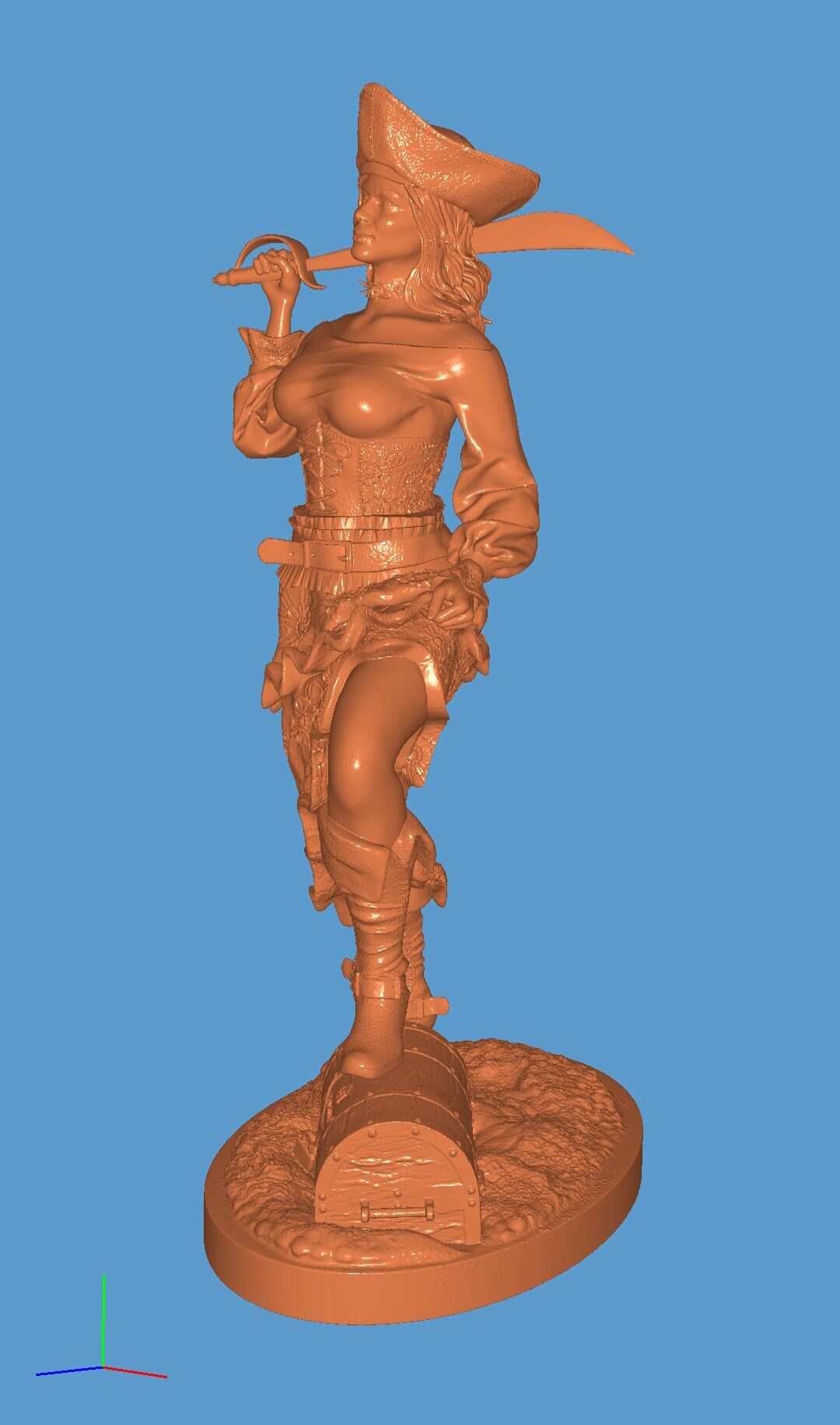 Pirate Girl File Stl Download 3D Model for CNC and 3d Printer - Etsy