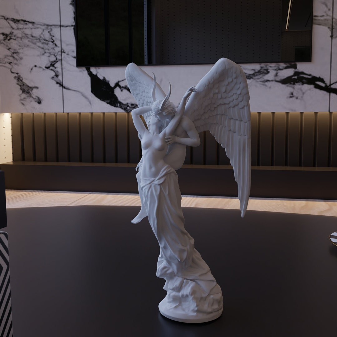 Celestial Encounter Angel and Demon Sculpture Digital STL - Etsy