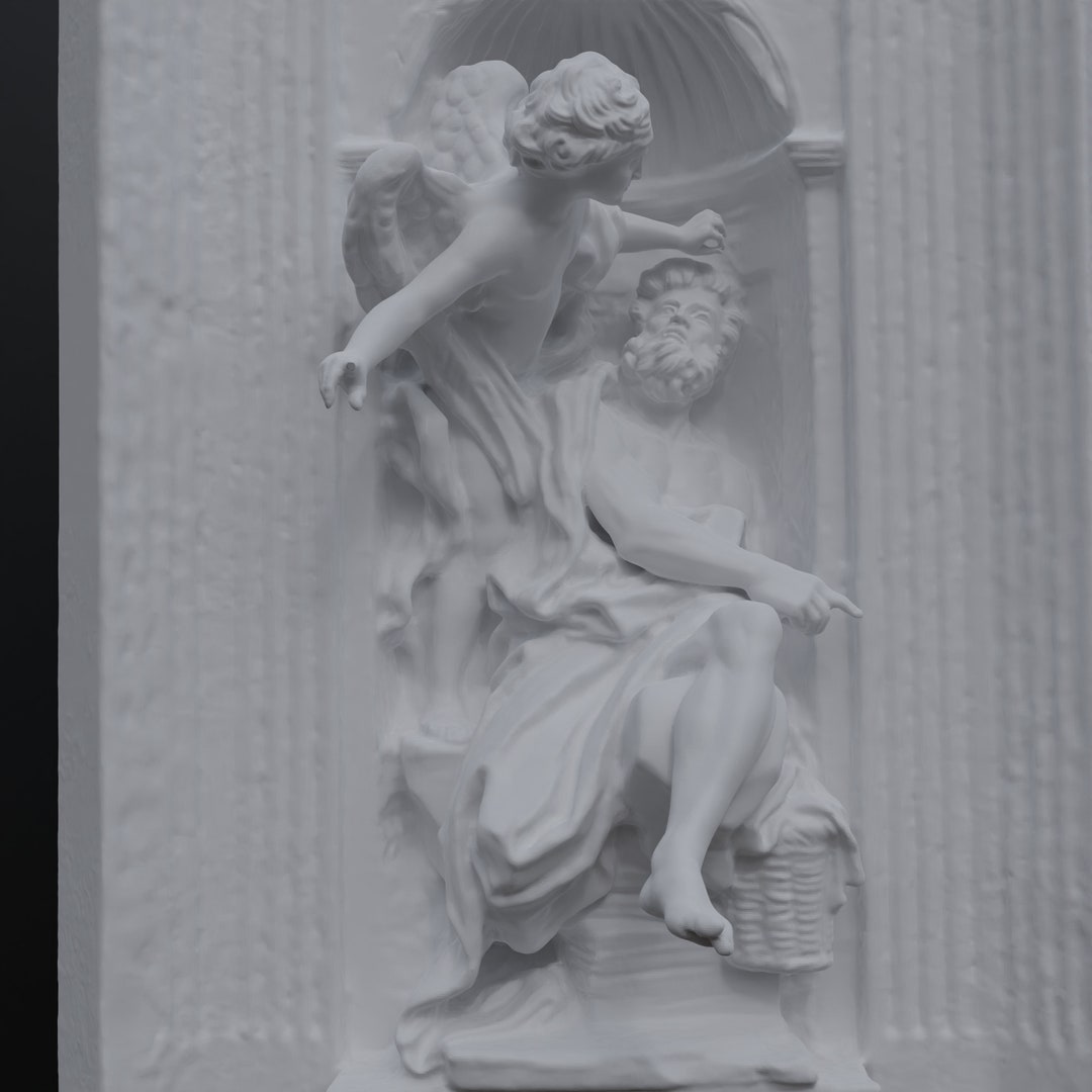 Habakkuk and the Angel File STL 3D Model for CNC and 3d Printer, Divine ...