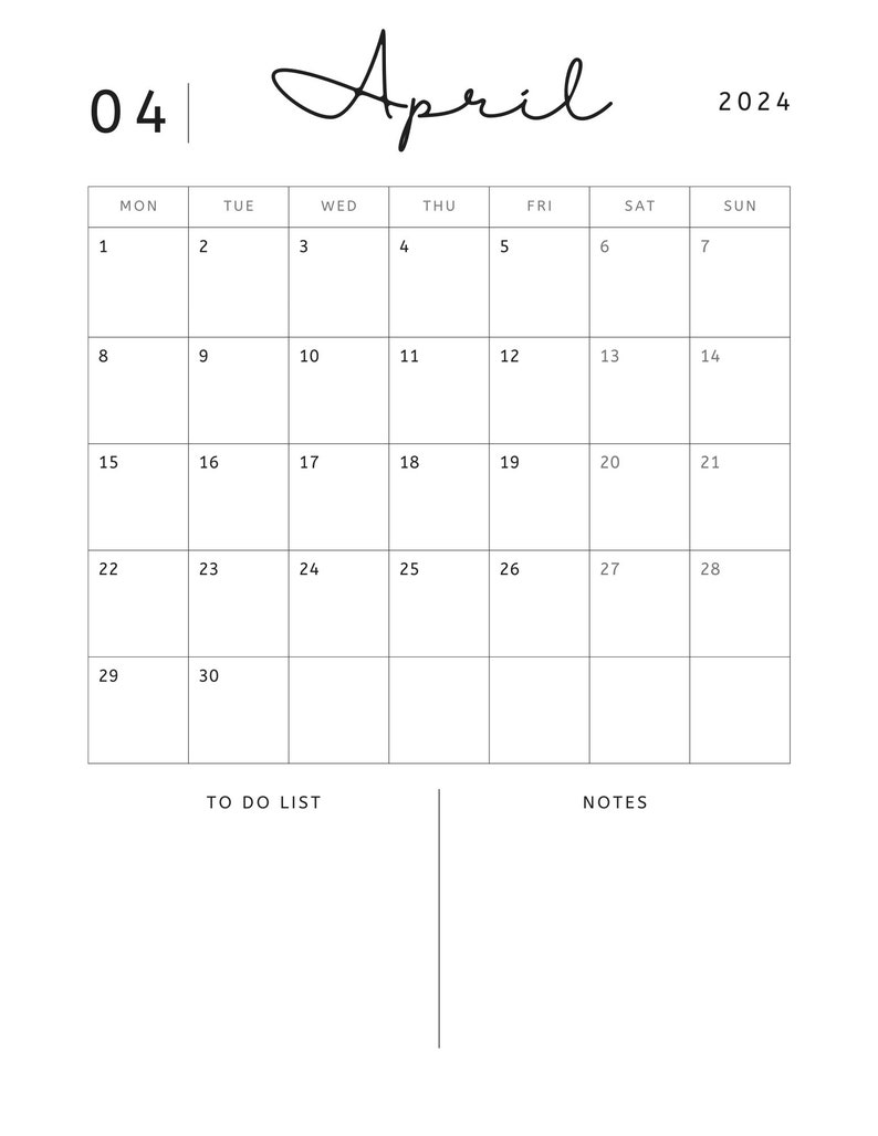 2024 Printable Planner Monthly & Weekly - Etsy