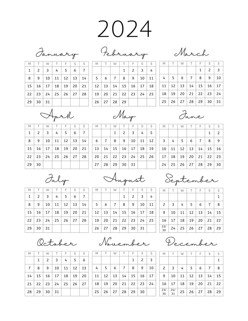 2024 Printable Planner Monthly & Weekly - Etsy