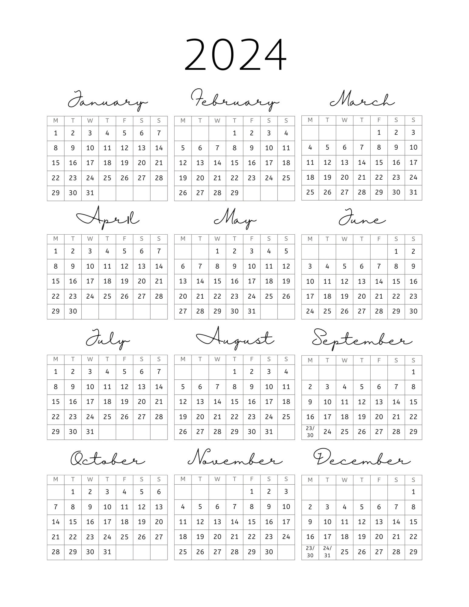 2024 Printable Planner Monthly & Weekly - Etsy