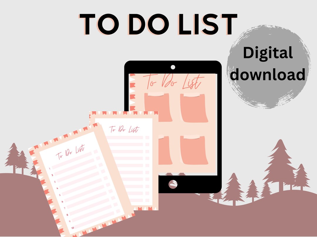 Productivity to Do List Daily Checklist Daily Task Planner Instant ...