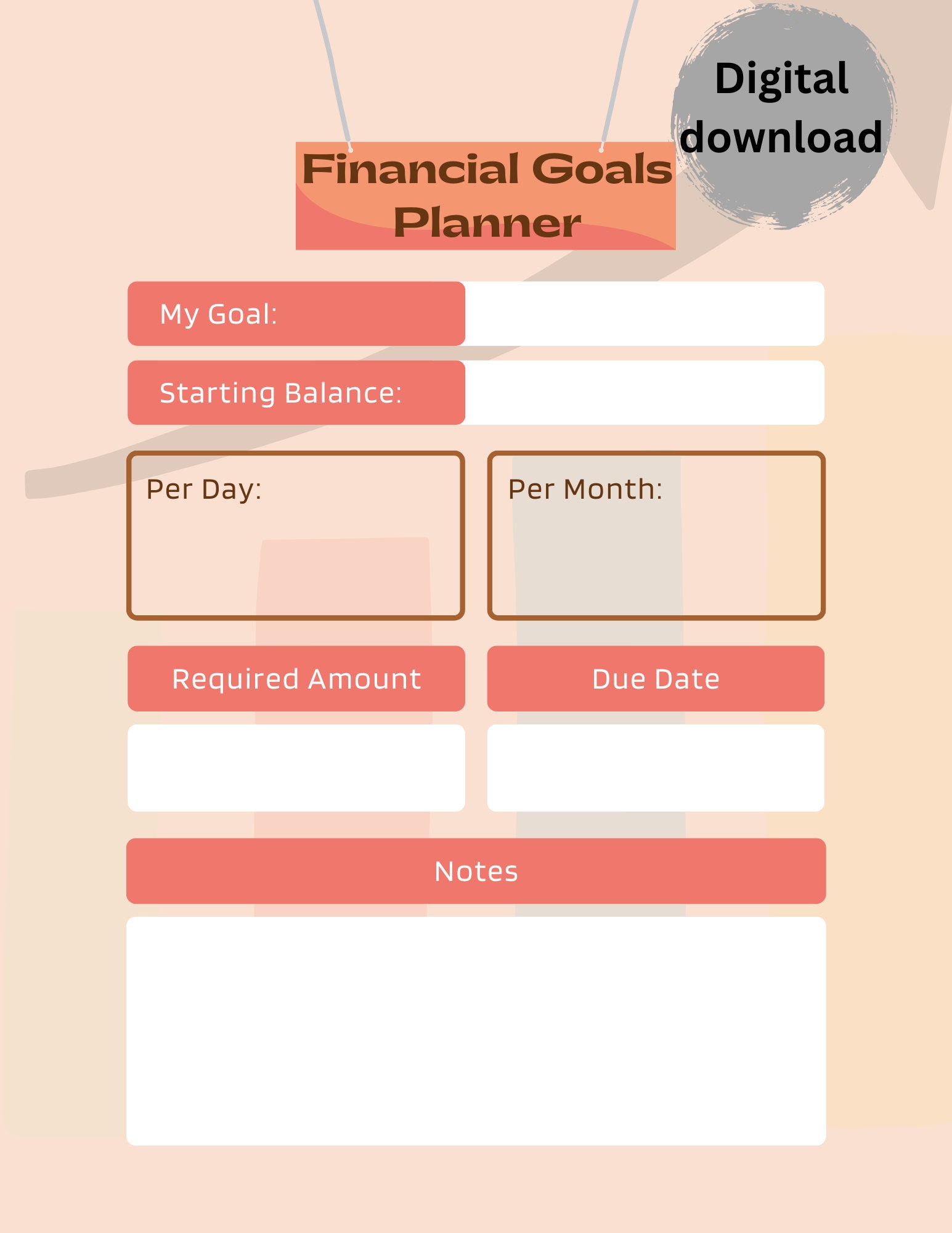 Digital Goal Planner Printable Goal Tracker Goal Setting Worksheet ...