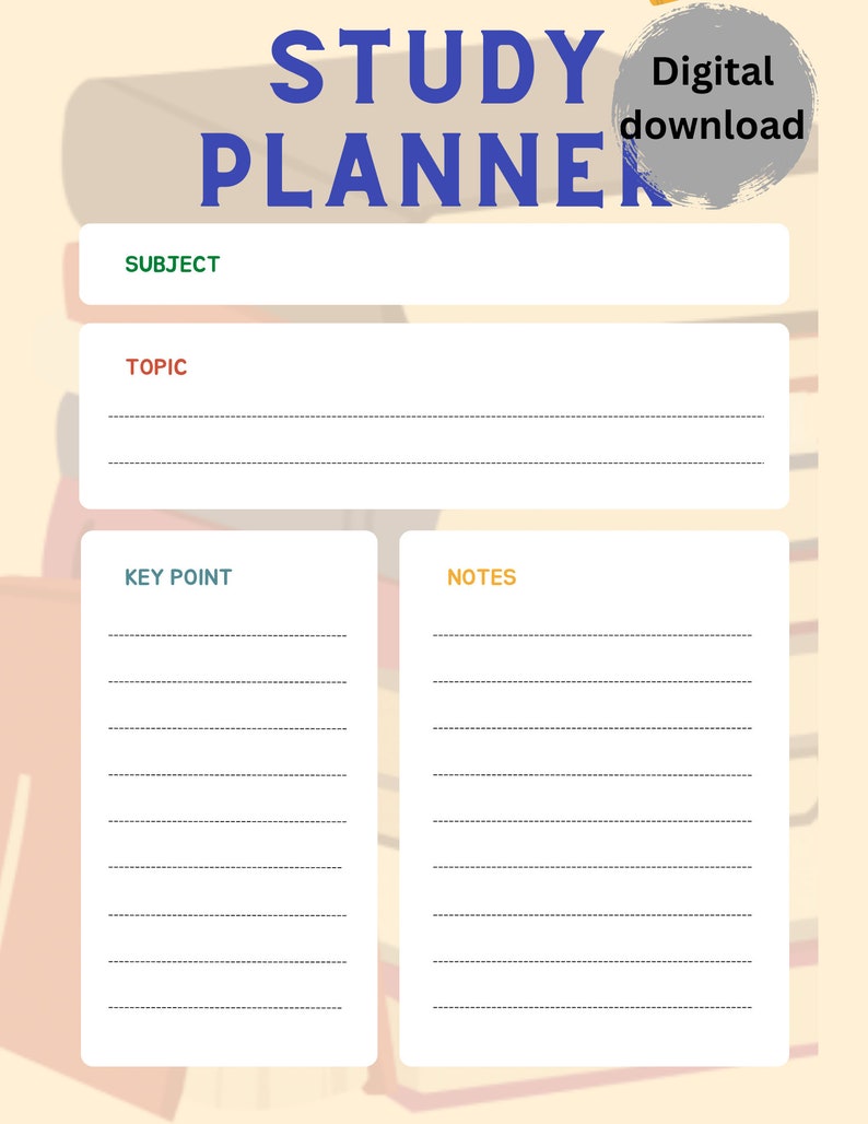 Student Study Printable Planner Daily Planner for University Students ...