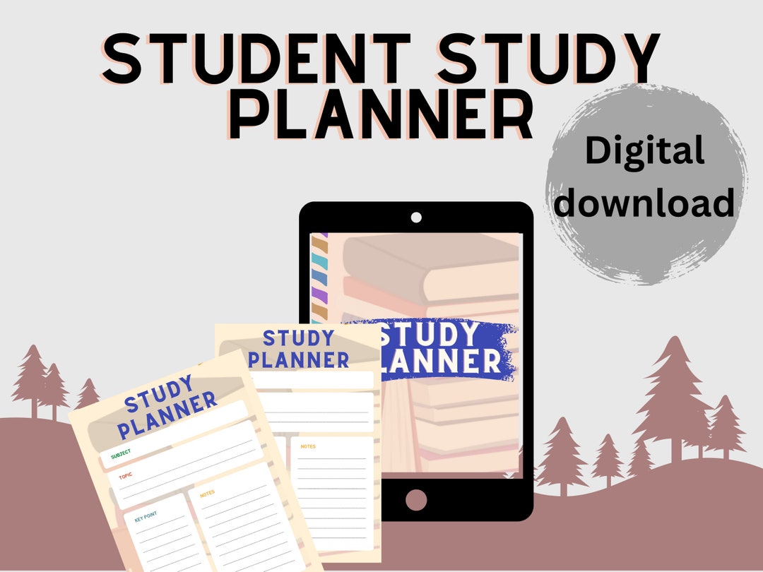 Student Study Printable Planner Daily Planner for University Students ...